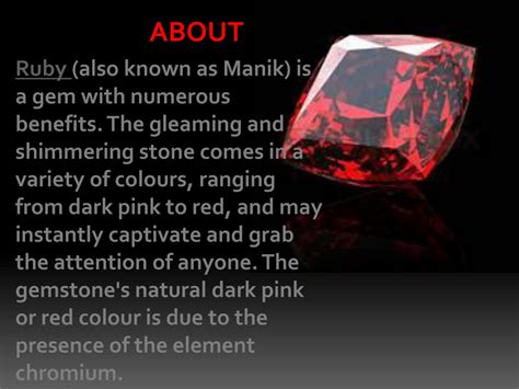 PPT Types Of RUBY Gemstones PowerPoint Presentation Free Download ID