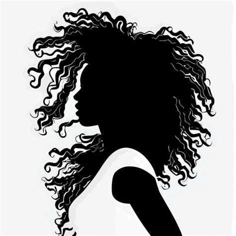 Curly Hair Girl Silhouette