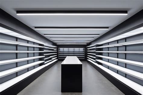 Premium Photo Empty Store Interiorled Lamps Are Installed On Shop