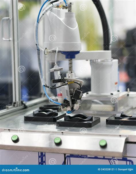 Robot Arm Auto Load And Unload CNC Turning Part Stock Image Image Of