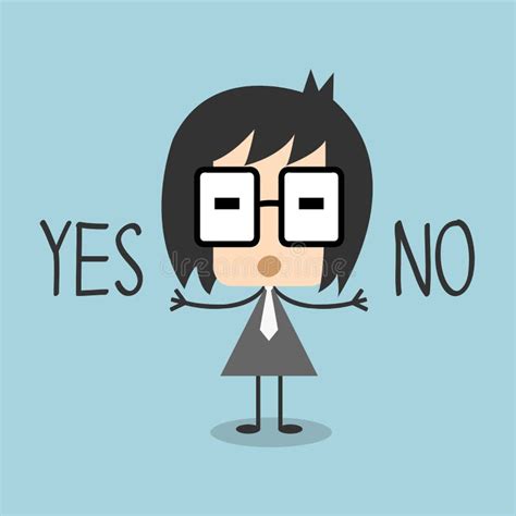 Vector El Personaje De Dibujos Animados Del Hombre De Negocios Que Se Sostiene Sí O Ninguna