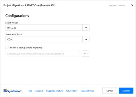 Project Migration Process For Asp Net Core Platform Syncfusion