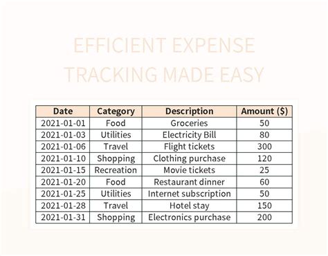 Efficient Expense Tracking Made Easy Excel Template And Google Sheets