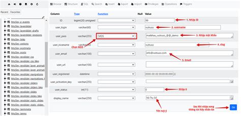 Tạo tài khoản Admin WordPress trong phpMyAdmin