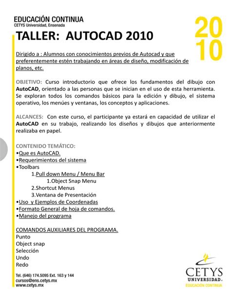 TALLER AUTOCAD 2010