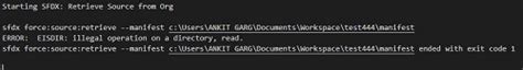 Getting Error Eisdir Illegal Operation On A Directory Read While Retrieve Source From Org