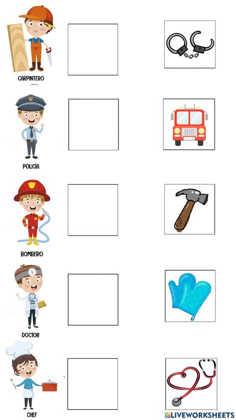 Ejercicio Interactivo De Oficios Y Herramientas Oficios Y Profesiones