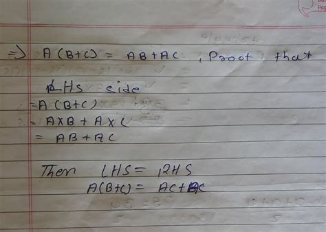 If A Show That A B C AB AC Brainly In