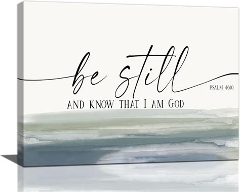 Large Christian Wall Art Bible Verse Psalm 12x16 Be Still Canvas Home
