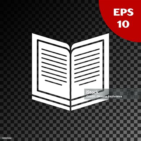 투명 한 어두운 배경에 격리 된 흰색 열기 책 아이콘입니다 벡터 일러스트레이션 0명에 대한 스톡 벡터 아트 및 기타 이미지