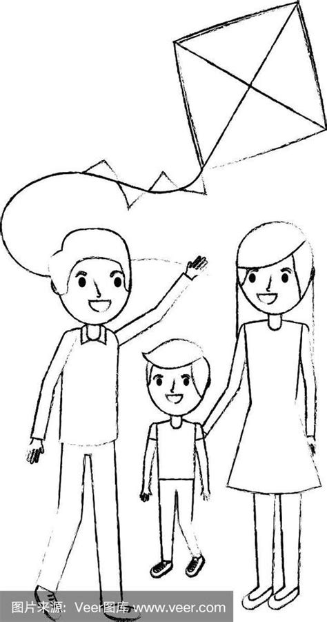 爸爸妈妈和我一起出去玩的简笔画（高清17张） 简笔画图片大全