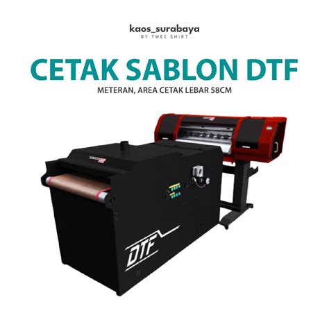 Jual Cetak Sablon Dtf Meteran Premium Area Cetak Lebar 60cm Lebih Lebar Harga Per 1cm Panjang