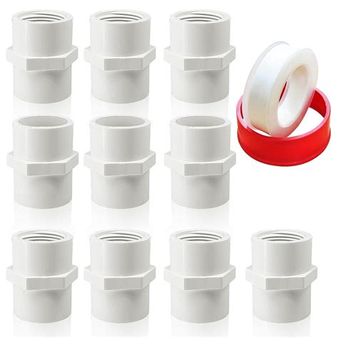 10pcs White Pvc Pipe Fittings 34 Npt Female Thread Pvc Pipe Fitting