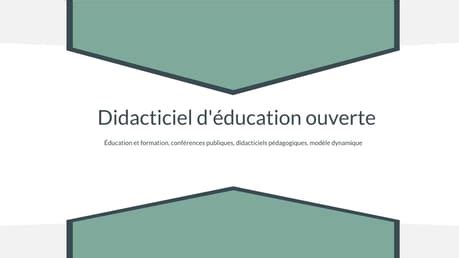 Modèle Présentation Didacticiel Publicitaire Sur L éducation Ouverte