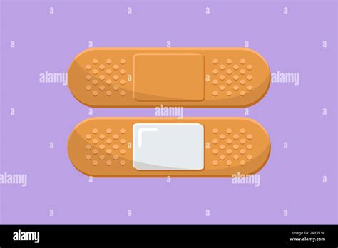 Character Flat Drawing Of Adhesive Bandage Elastic Medical Plasters