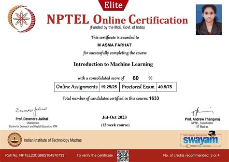 Asma Farhat On Linkedin I Have Successfully Completed My Nptel Course