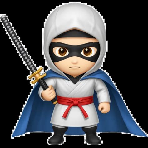 Emoji De Ninja Capa Blanca Y La Espada Emoji Ai Emoji Generator