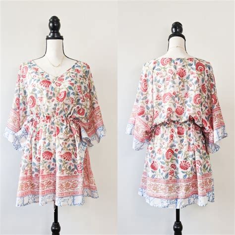 Sevya Handmade Swim Nwt Sevya Handmade Coral Floral Caftan Poshmark