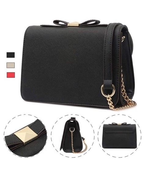 Small Crossbody Purse Wallet Pu Leather Bags With Bowknot Chain Strap