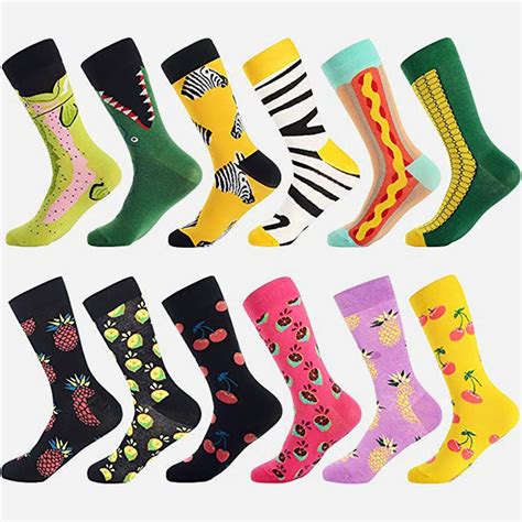 12 Pairs Funny Colorful Socks For Men And Women Animi Causa