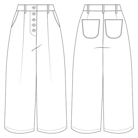 Premium Vector Tailored Pleated Wide Leg Palazzo Sailor Pant Trouser