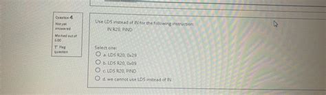 Solved Question 4 Not Yet Answered Use Lds Instead Of In For