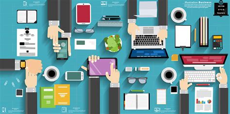 기술 연락처 통신아이디어와 개념은 창의성을 생각합니다 성공을 위해 계획 생각 검색 분석 의사 소통 미래 지향적 인 아이디어 혁신 기술 현대 개념에 대한 스톡 벡터 아트 및