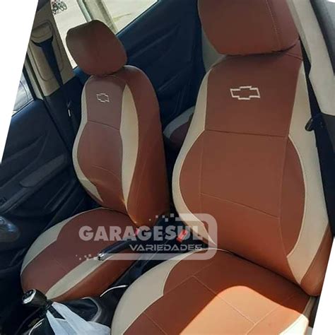 Capas De Bancos Automotivos Em Couro Terracota E Creme Sob Medida Sport Chevrolet Onix A