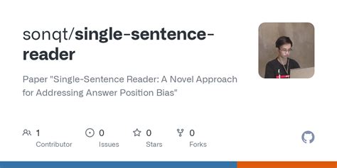 Github Sonqtsingle Sentence Reader Paper Single Sentence Reader A