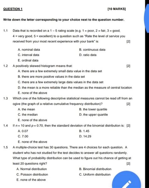 Solved Question 1 10 Marks Write Down The Letter