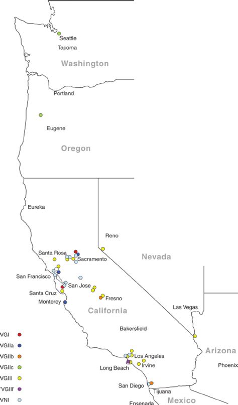 Map Showing The Distribution Of Cryptococcus Molecular Types Identi
