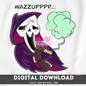 Hand Drawn Ghostface Scream Png Weed Stoner Joint Etsy