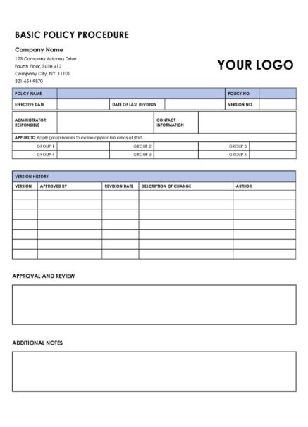 29 free policies and procedures templates