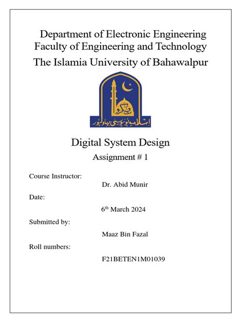 Assignment 1 Dsd Print Download Free Pdf Home Automation