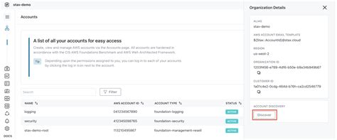onboard an aws account to stax stax docs