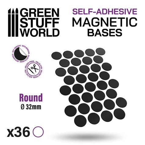Round Magnetic Sheet SELF ADHESIVE 32mm MN modelář