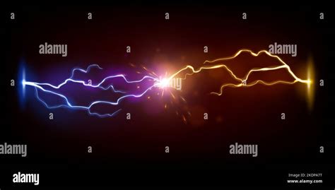 Lightning Vs Thunderbolt Conflict Or Challenge Concept With Opposing