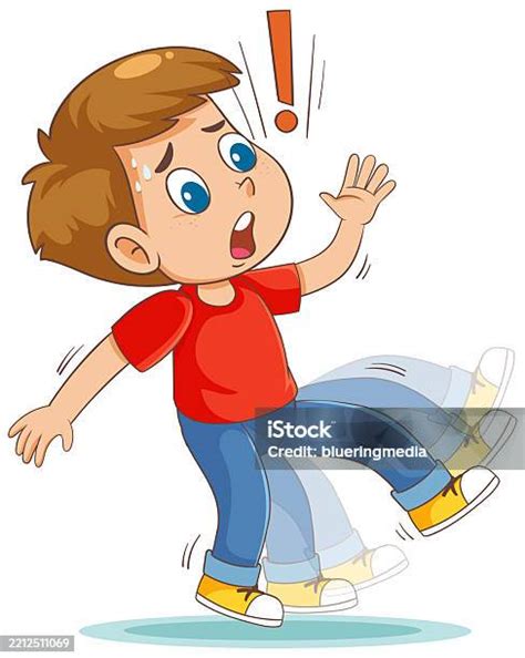 애니메이션 모션 라인 생생한 색상 놀라움을 전달하는 표현력 있는 얼굴 특징이 있는 중간 슬립의 만화 소년 가족에 대한 스톡 벡터 아트 및 기타 이미지 Istock