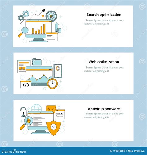 Search Optimization Web Optimization Antivirus Software Stock Vector