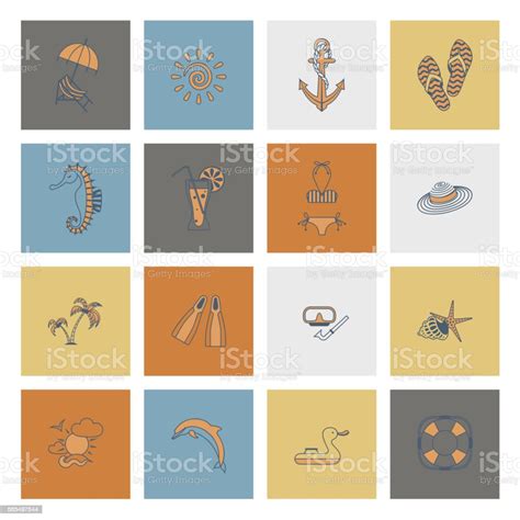 여름 및 플라주 간단한 평편 아이콘 갑판 의자에 대한 스톡 벡터 아트 및 기타 이미지 갑판 의자 계절 고무 Istock