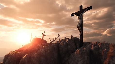 Christian Faith Crucifixion Resurrection Of Jesus Premium Ai Generated Image