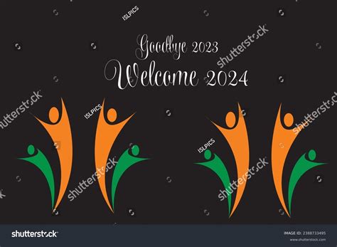 Goodbye 2023 Welcome 2024 Hd Images Stock Vector Royalty Free