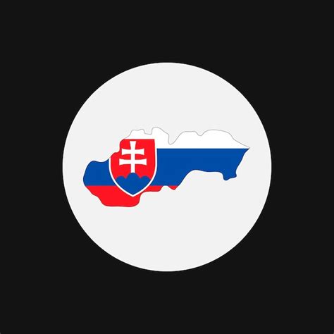 Silhueta Do Mapa Da Eslováquia Com Bandeira No Fundo Branco Vetor Premium
