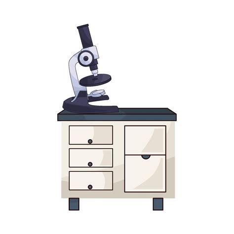 Lab Table With Microscope 49687811 Vector Art At Vecteezy