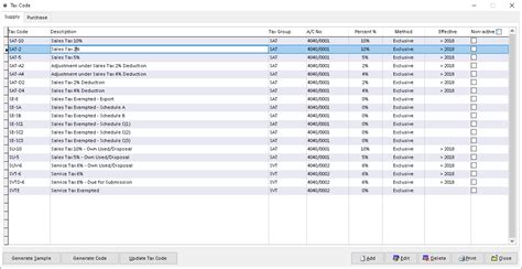 Tax Code Million Software