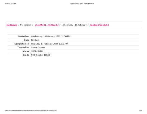 Graded Quiz Unit 3 Attempt Review Question 1 Correct Mark 1 Out Of 1 Question 2 Correct Mark