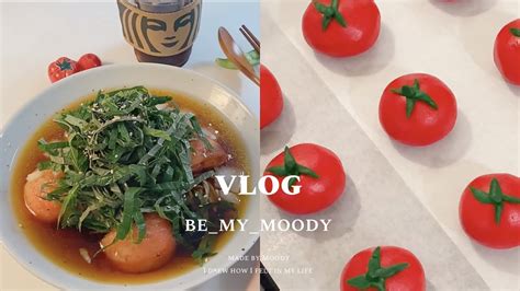 Vlog 토마토에 진심인 자취생의 하루🍅 짱 귀여운 토마토쿠키and토마토 소바로 힐링하는 자취일상 자취생의 초간단 잡채레시피 산에 둘러싸인 카페 놀러가기 힐링이 좋은