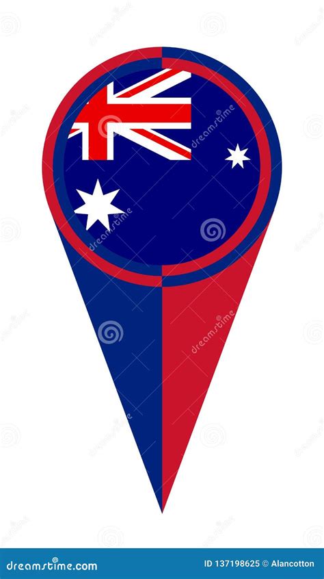 Australia Map Pointer Location Flag Stock Vector Illustration Of Icon