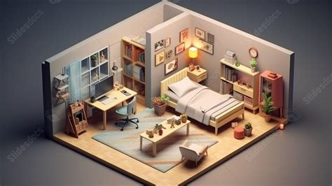 Rendering Of An Isometric Space In 3d Powerpoint Background For Free Download Slidesdocs