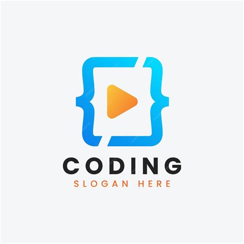 Premium Vector Creative Abstract Modern Programming Coding Logo Design Colorful Gradient Video
